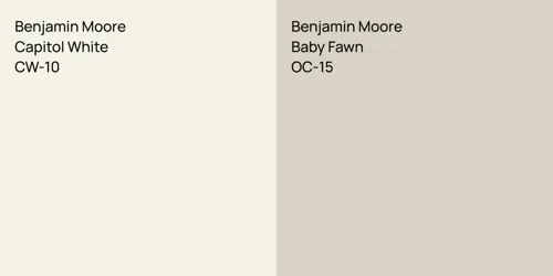 Benjamin Moore Capitol White vs. Benjamin Moore Morrel comparison