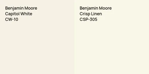 Benjamin Moore Capitol White vs. Benjamin Moore Snowfall White comparison