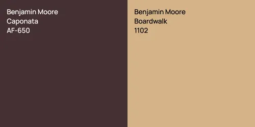 Benjamin Moore Caponata vs. Benjamin Moore Amazon Soil comparison