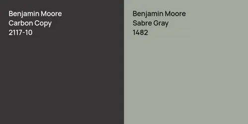Benjamin Moore Carbon Copy vs. Benjamin Moore Sabre Gray comparison