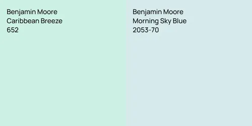 Benjamin Moore Caribbean Breeze vs. Benjamin Moore Oceanfront comparison
