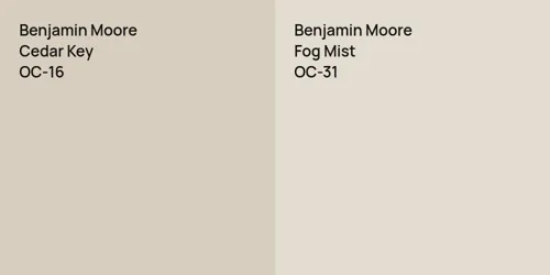 Benjamin Moore Cedar Key vs. Benjamin Moore Desert Light comparison
