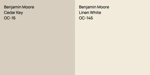 Compare Benjamin Moore Cedar Key with other colors