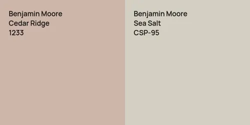 Benjamin Moore Cedar Ridge vs. Benjamin Moore Wisp of Mauve comparison