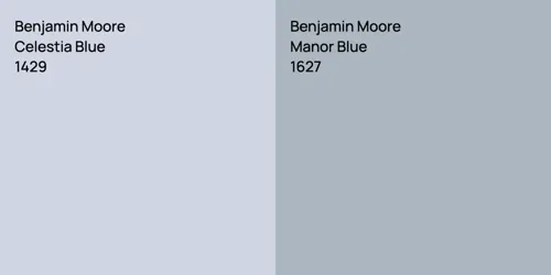 Benjamin Moore Celestia Blue vs. Benjamin Moore Silver Cloud comparison