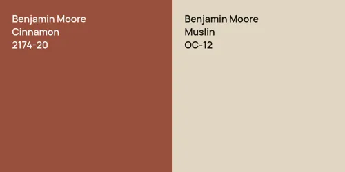 Benjamin Moore Cinnamon vs. Benjamin Moore Sedona Clay comparison