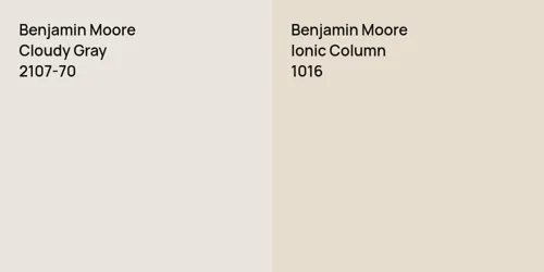 Benjamin Moore Cloudy Gray vs. Benjamin Moore White Down comparison