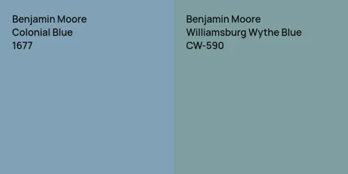 Benjamin Moore Colonial Blue vs. Benjamin Moore Sierra Hills comparison