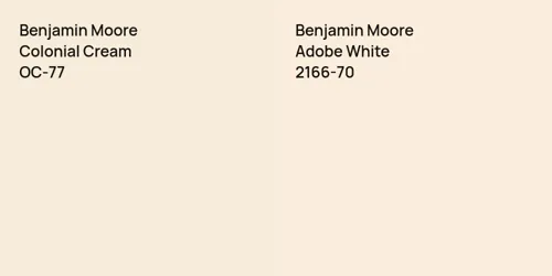 Benjamin Moore Colonial Cream vs. Benjamin Moore Windswept comparison