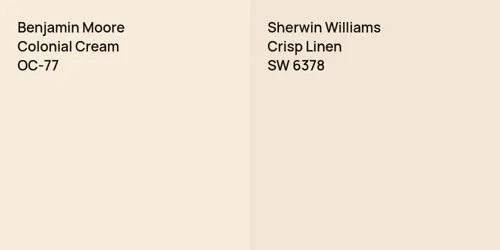 Compare Benjamin Moore Colonial Cream with other colors