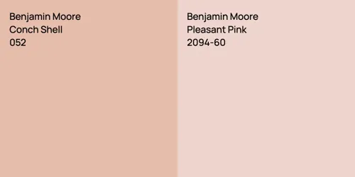 Benjamin Moore Conch Shell vs. Benjamin Moore Pink Sea Shell comparison