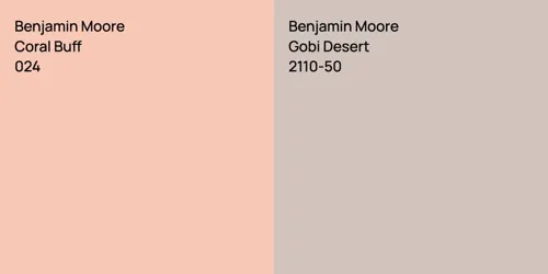 Benjamin Moore Coral Buff vs. Benjamin Moore Antique Coral comparison