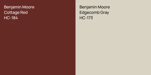 Benjamin Moore Cottage Red vs. Benjamin Moore English Hyacinth comparison