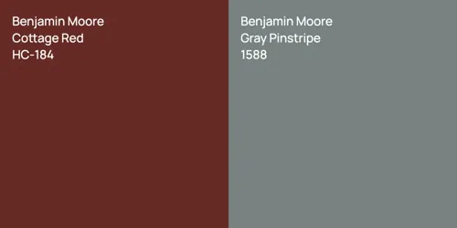 Benjamin Moore Cottage Red vs. Benjamin Moore Kitty Gray comparison