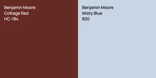 Benjamin Moore Cottage Red vs. Benjamin Moore English Hyacinth comparison