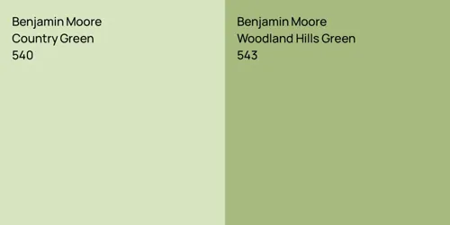 Benjamin Moore Country Green vs. Benjamin Moore Bavarian Cream comparison