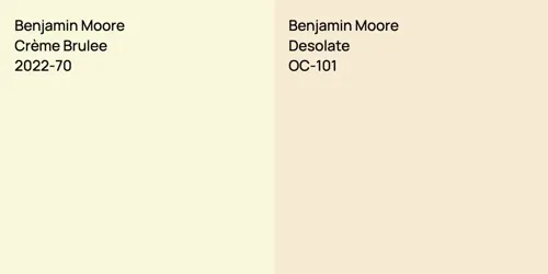 Benjamin Moore Crème Brulee vs. Benjamin Moore Cream Froth comparison
