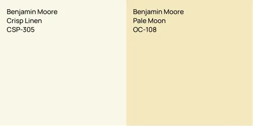 Benjamin Moore Crisp Linen vs. Benjamin Moore Deep Secret comparison