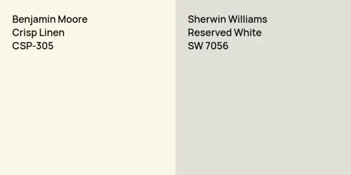 Benjamin Moore Crisp Linen vs. Benjamin Moore Soft White comparison