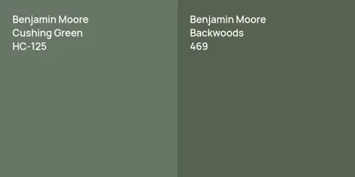 Benjamin Moore Cushing Green vs. Benjamin Moore Salisbury Green comparison