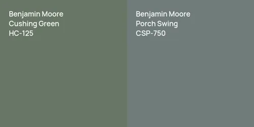 Benjamin Moore Cushing Green vs. Benjamin Moore Louisburg Green comparison