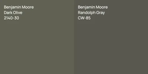 Benjamin Moore Dark Olive vs. Benjamin Moore Mistletoe comparison
