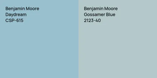 Benjamin Moore Daydream vs. Benjamin Moore Porcelain Glaze comparison