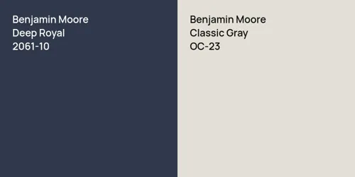 Benjamin Moore Deep Royal vs. Benjamin Moore Aegean Teal comparison
