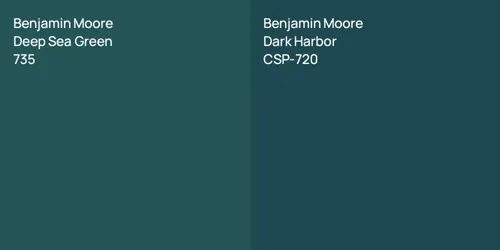 Benjamin Moore Deep Sea Green vs. Benjamin Moore Venezuelan Sea comparison