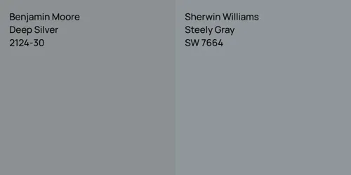 Benjamin Moore Deep Silver vs. Benjamin Moore Rock Gray comparison