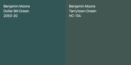 Compare Benjamin Moore Dollar Bill Green with other colors