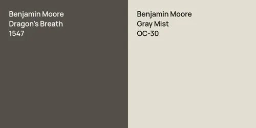 Compare Benjamin Moore Dragon's Breath with other colors