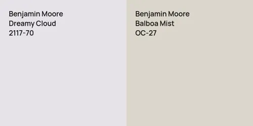 Benjamin Moore Dreamy Cloud vs. Benjamin Moore Brittany Blue comparison