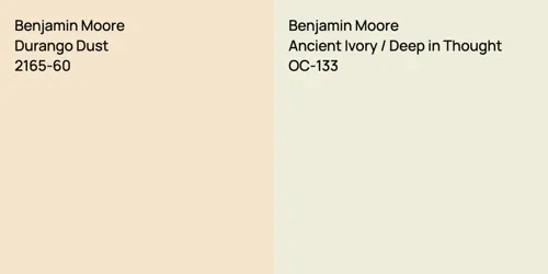 Benjamin Moore Durango Dust vs. Benjamin Moore Latte comparison