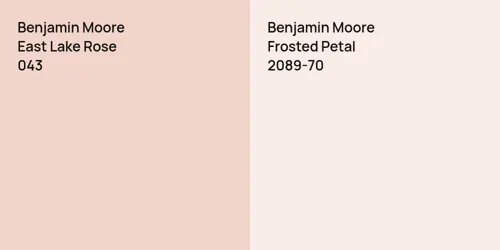 Benjamin Moore East Lake Rose vs. Benjamin Moore Sunlit Coral comparison
