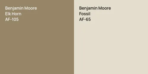 Benjamin Moore Elk Horn vs. Benjamin Moore Edgecomb Gray comparison