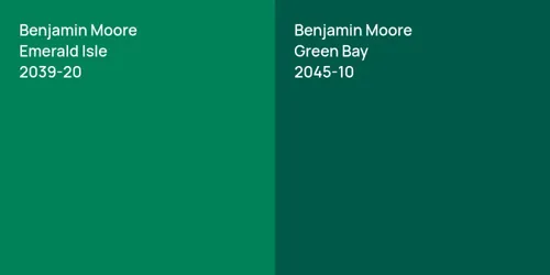 Benjamin Moore Emerald Isle vs. Benjamin Moore Frosty Lime comparison