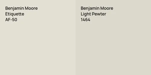 Benjamin Moore Etiquette vs. Benjamin Moore Almond Bisque comparison