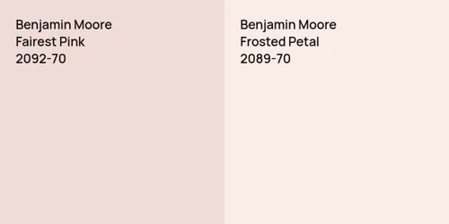 Benjamin Moore Fairest Pink vs. Benjamin Moore Simply White comparison