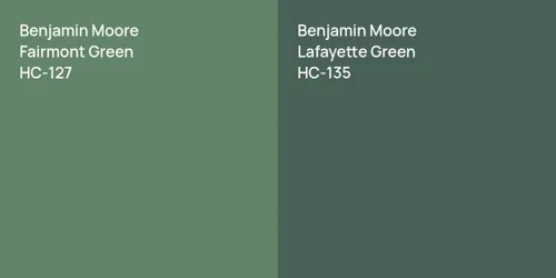 Benjamin Moore Fairmont Green vs. Benjamin Moore Maidenhair Fern comparison
