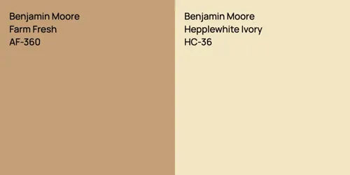 Benjamin Moore Farm Fresh vs. Benjamin Moore Peanut Shell comparison