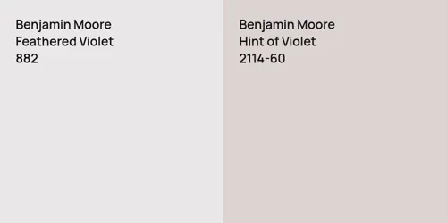 Benjamin Moore Feathered Violet vs. Benjamin Moore Violet Pearl comparison