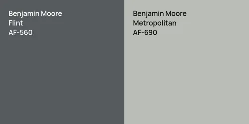 Benjamin Moore Flint vs. Benjamin Moore Athens Blue comparison