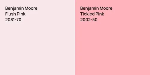 Benjamin Moore Flush Pink vs. Benjamin Moore Baby Pink comparison