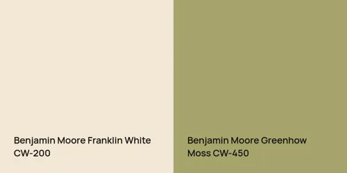 Benjamin Moore Franklin White vs. Benjamin Moore Kansas Grain comparison