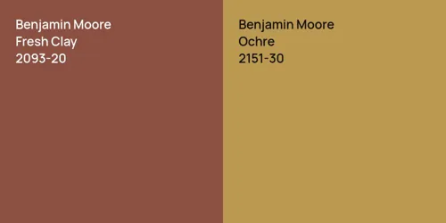Benjamin Moore Fresh Clay vs. Benjamin Moore Tawny Rose comparison