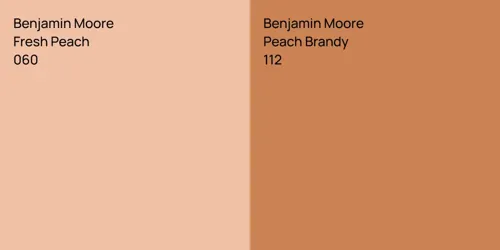 Benjamin Moore Fresh Peach vs. Benjamin Moore Del Ray Peach comparison
