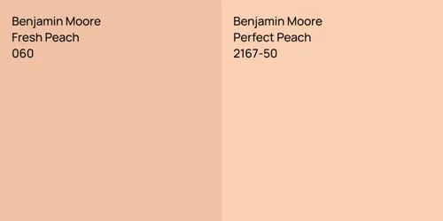 Benjamin Moore Fresh Peach vs. Benjamin Moore Summer Peach Tree comparison