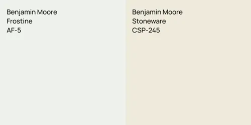 Benjamin Moore Frostine vs. Benjamin Moore Winter Snow comparison