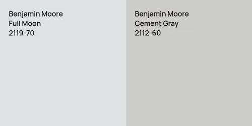 Benjamin Moore Full Moon vs. Benjamin Moore Seattle Gray comparison